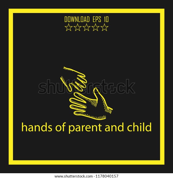 Hands Parent Child Sketch Vector Icon Stock Vector (Royalty Free ...