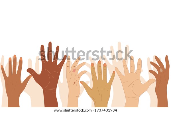 Hands People Different Skin Colors Different 库存矢量图（免版税）1937401984 ...