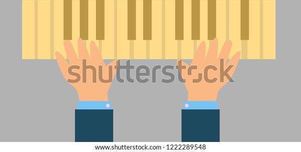 Hands Piano Keys Vector Illustration Stock Vector (Royalty Free ...