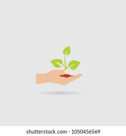 Hands Plant Icon Stock Vector (Royalty Free) 1050456569 | Shutterstock