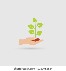 Hands Plant Icon Stock Vector (Royalty Free) 1050965564 | Shutterstock