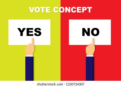 Hands Pointing Vote Yes No Sign Stock Vector (Royalty Free) 1220724307