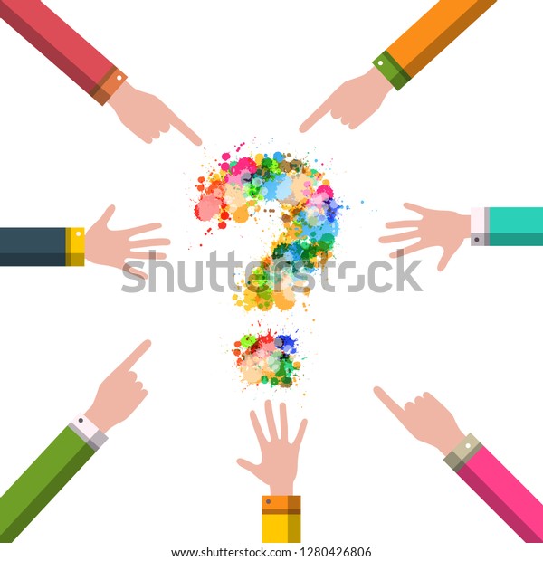 Hands Question Mark Vector Mystery Design: vector de stock (libre de ...