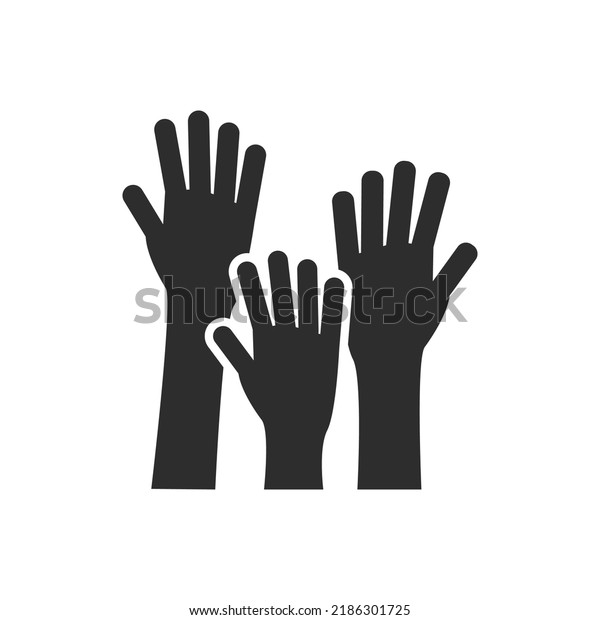 Hands Reaching Icon Monochrome Black White Stock Vector (Royalty Free ...