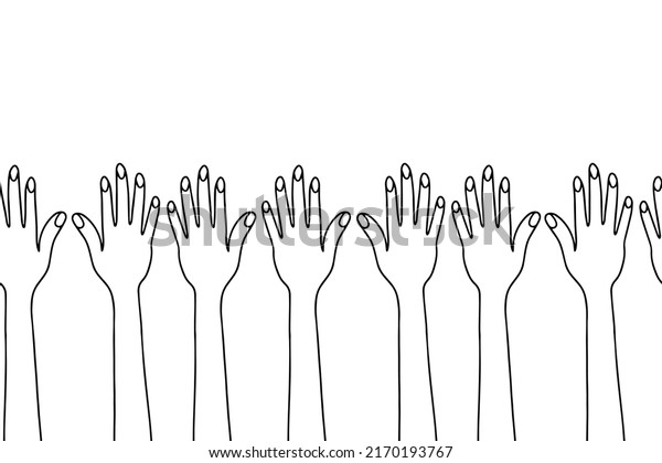 Hands Seamless Border Isolated Doodle Vector Stock Vector (Royalty Free ...
