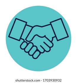 Partnership Symbol Handshake Icon Template Silhouette Stock Vector ...
