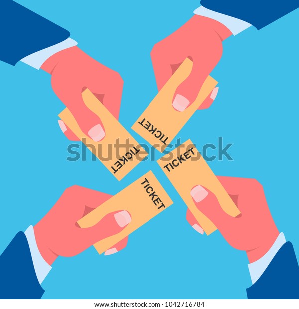 Hands Showing Ticket Ticket Inspection Stock Vector (Royalty Free ...