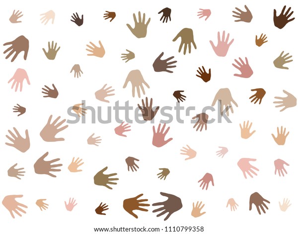 Hands Skin Color Diversity Vector Background Stock Vector (Royalty Free ...