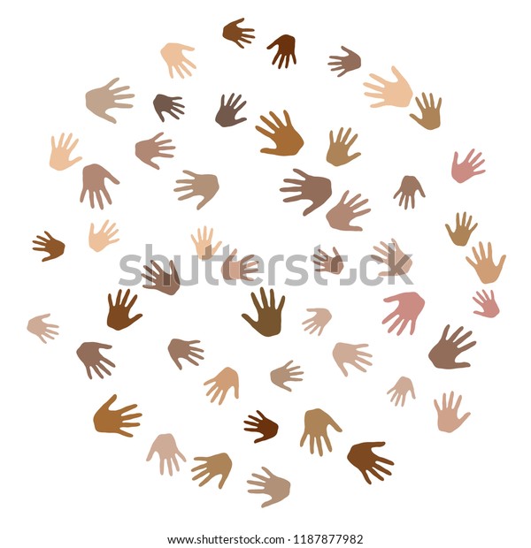 Hands Skin Color Diversity Vector Background Stock Vector (Royalty Free ...