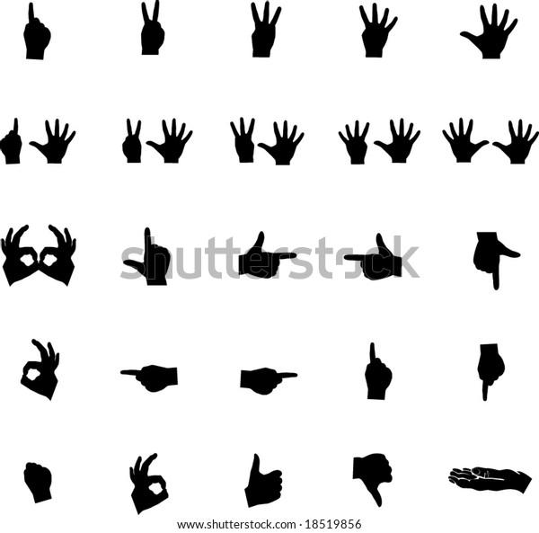 Hands Symbol Collection Set 1 Stock Vector (Royalty Free) 18519856 ...