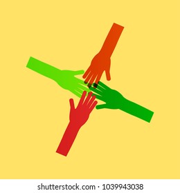 Hands Connecting Icon Stock Vector (Royalty Free) 1019821081