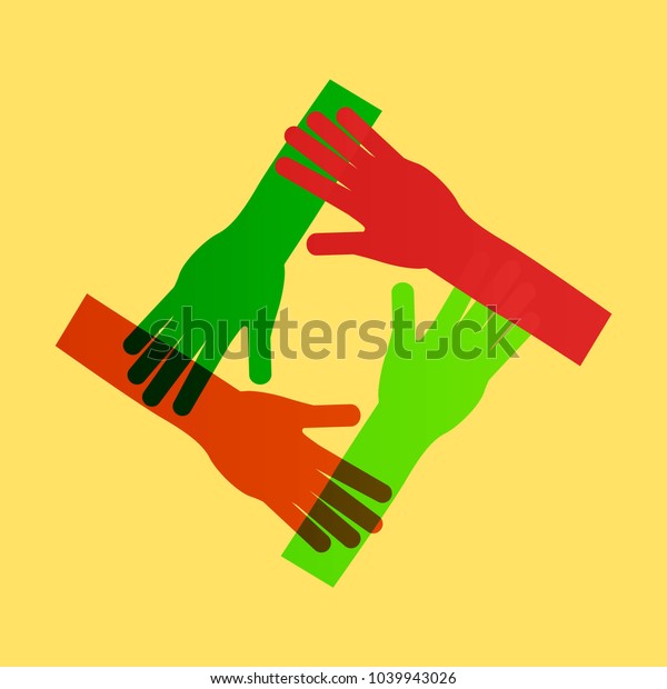 Hands Teamwork Connecting Concept Stock Vector (Royalty Free ... Hands Teamwork Connecting Concept Stock Vector (Royalty Free ...