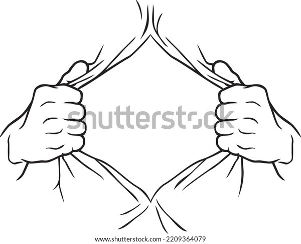 Hands Tearing Surface Vector Illustration Stock Vector (Royalty Free ...