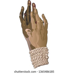 Hands Tied Rope Couple Vector Illustration Stock Vector (Royalty Free ...