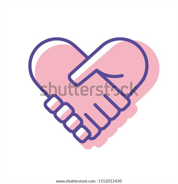 Hands Together Heart Symbol Vector Illustration Stock Vector (Royalty ...