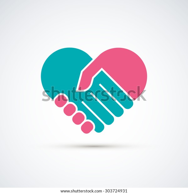Hands Together Heart Symbol Vector Illustration Stock Vector (Royalty ...