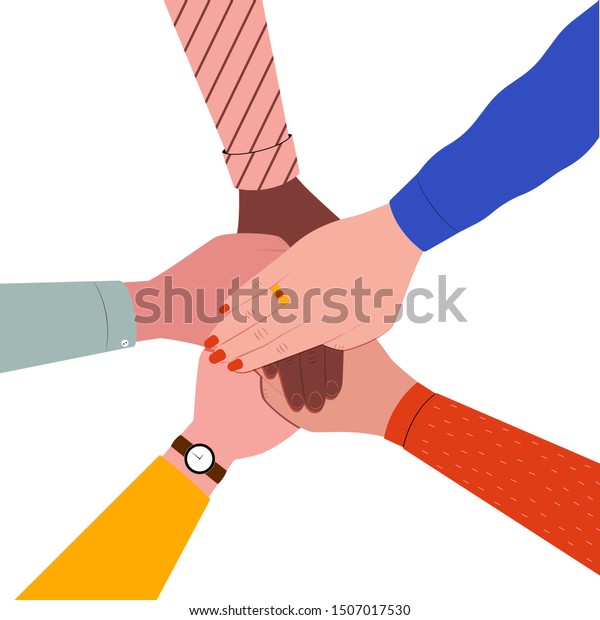 Hands Together Symbol Teamwork Partnership Agreement Stockvektor ...