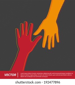 Colorful Four Hands Icon Vector Illustration: เวกเตอร์สต็อก (ปลอดค่า ...