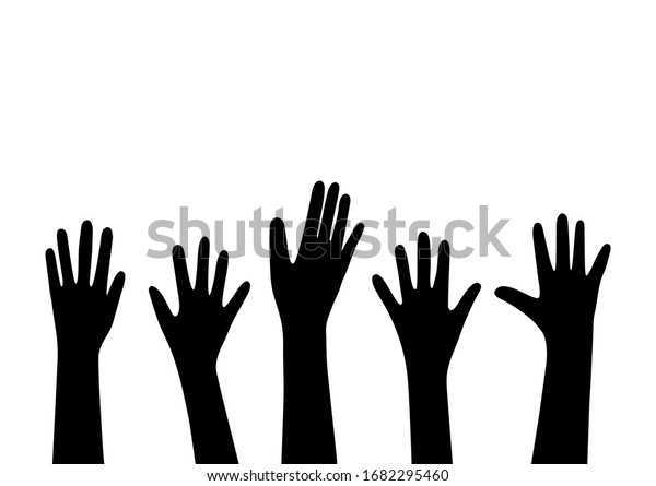 Hands Vector Illustration Black Color Raised: เวกเตอร์สต็อก (ปลอดค่า ...