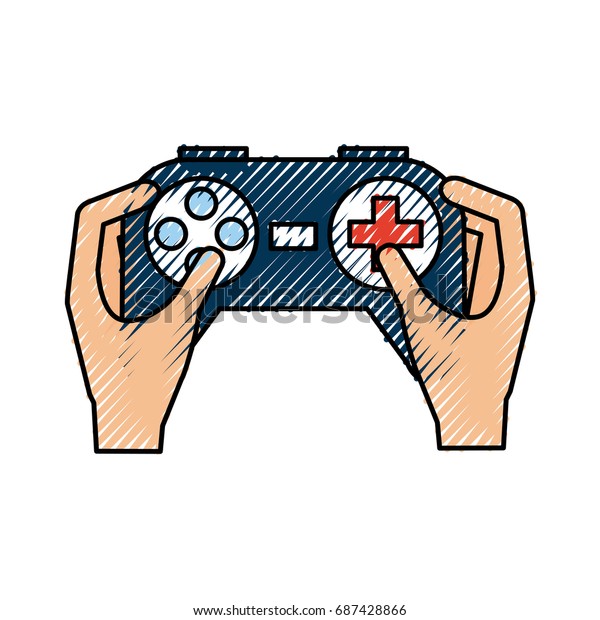 Hands Video Game Control Icon Stock Vector (Royalty Free) 687428866 ...
