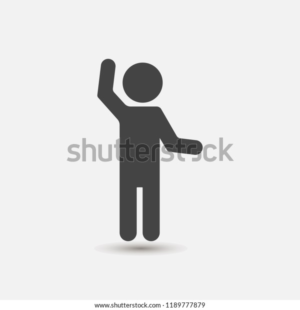 Hands Waving Gesture Silhouette Man Vector Stock Vector (Royalty Free ...