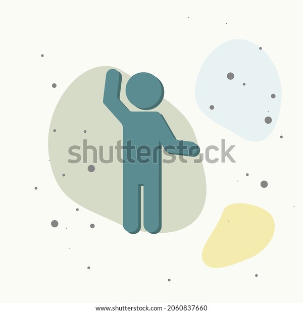 Hands Waving Gesture Silhouette Man Vector Stock Vector (Royalty Free ...