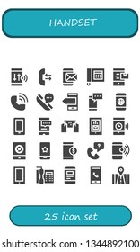 Handset Icon Set 25 Filled Handset Stock Vector (Royalty Free ...