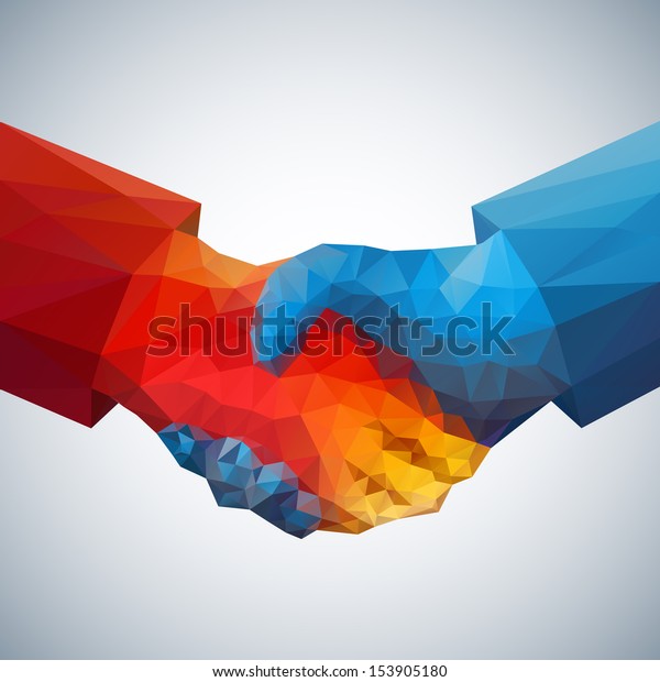 Handshake Abstract Art Stock Vector (Royalty Free) 153905180
