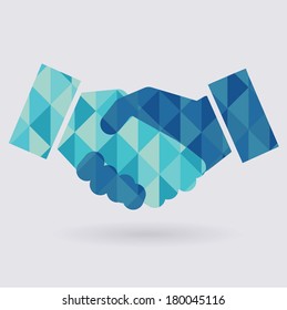 Handshake Abstract Icon Stock Vector (Royalty Free) 180045116 ...