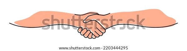 Handshake Agreement Introduction Banner Hand Drawn Stock Vector ...
