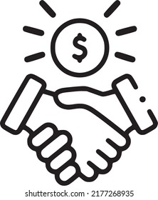Handshake Agreement Money Handshake Vector Icon Stock Vector (Royalty ...