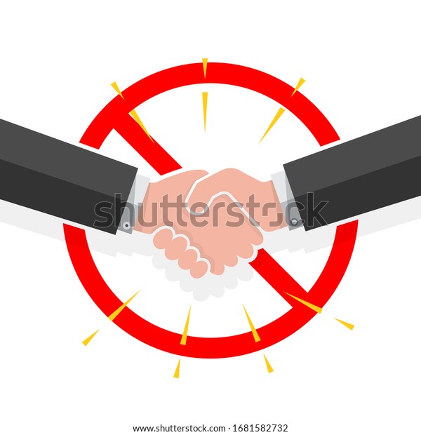 Handshake Ban Stop Handshake Handshake Forbidden Stock Vector (Royalty ...