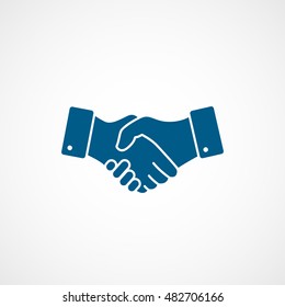 Handshake Blue Flat Icon On White Stock Vector (Royalty Free) 482706166 ...