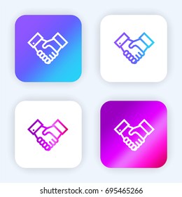 Handshake Bright Purple Blue Gradient App Stock Vector (Royalty Free ...
