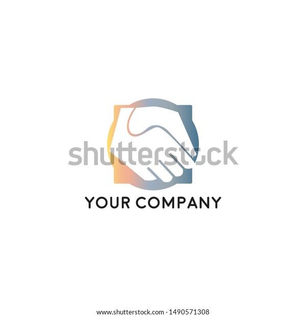 Handshake Business Logo Two Hands Make Stock Vector (Royalty Free ...