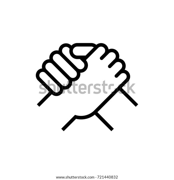 Handshake von Geschäftspartnern. Menschlicher Gruß. Armringsymbol ...