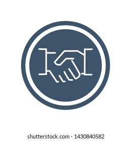 Handshake Circle Icon Symbol Vector Stock Vector (Royalty Free ...