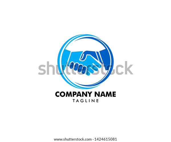 Handshake Circle Logo Template Stock Vector (Royalty Free) 1424615081 ...