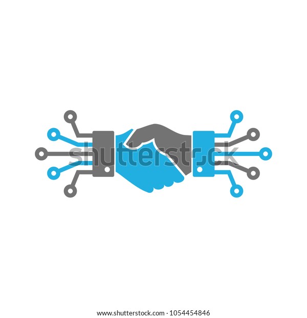 Handshake Digital Logo Icon Design Stock Vector (Royalty Free) 1054454846