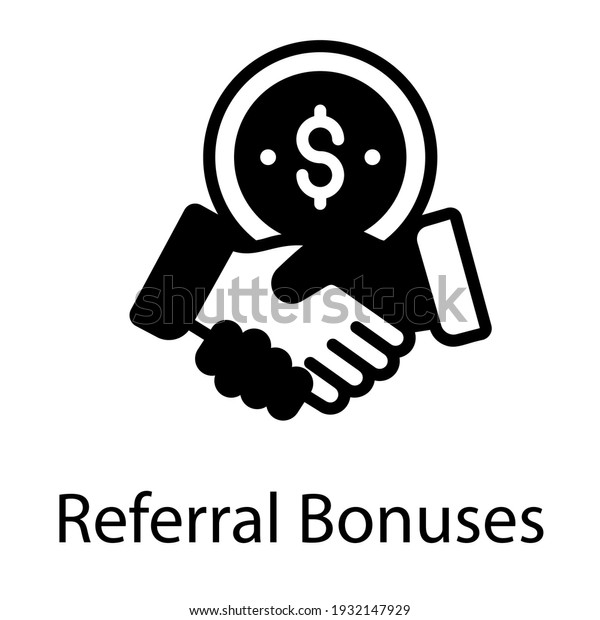 Handshake Dollar Coins Denoting Referral Bonuses Stock Vector (Royalty ...