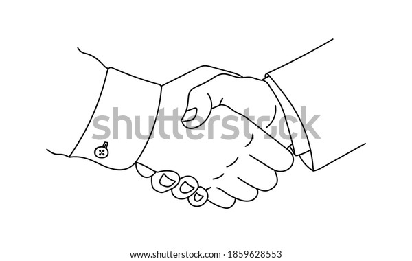 Handshake Doodle Icon Hand Shake Outline Stock Vector (Royalty Free ...