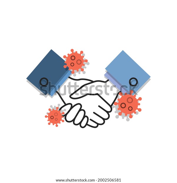 Handshake Germs Viruses Concept Prohibition Close Stock Vector (Royalty ...