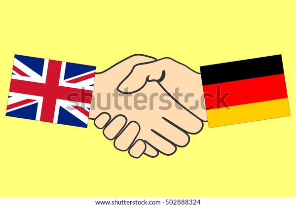 Handshake Great Britain Germany Flag British Stock Vector (Royalty Free ...