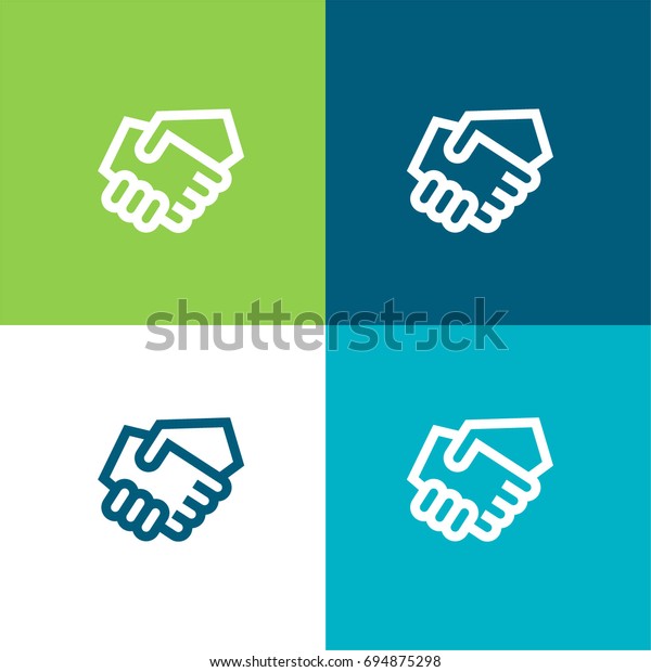 Handshake Green Blue Material Color Minimal Stock Vector (Royalty Free ...