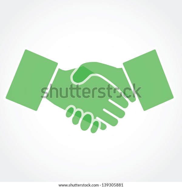 Handshake Green Shaking Hands Stock Vector (Royalty Free) 139305881