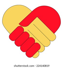 Handshake Heart Stock Vector (Royalty Free) 224140819 | Shutterstock