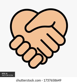 Handshake Heart Symbol Icon Vector Illustration Stock Vector (Royalty ...
