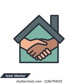 Handshake Home Icon Logo Vector Illustration Stock Vector (Royalty Free ...