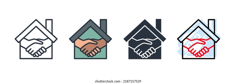Handshake Home Icon Logo Vector Illustration Stock Vector (Royalty Free ...
