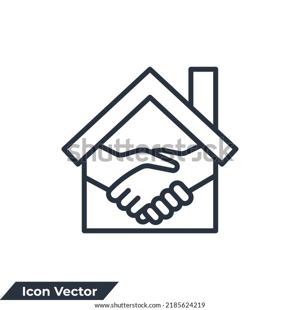 Handshake Home Icon Logo Vector Illustration Stock Vector (Royalty Free ...